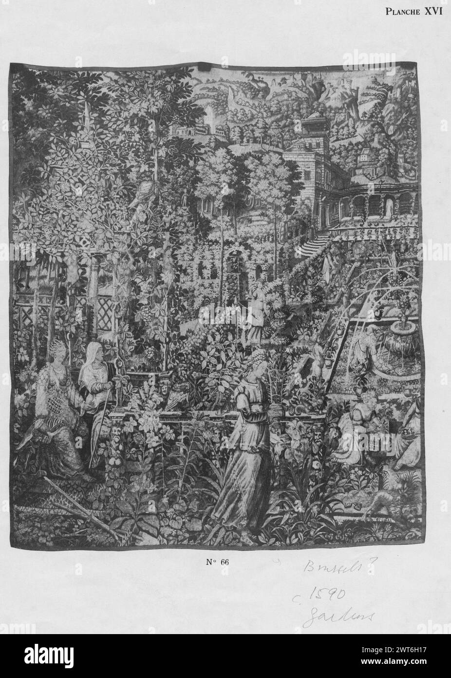 Figures de promenade de jardin Banque d'images noir et blanc - Alamy