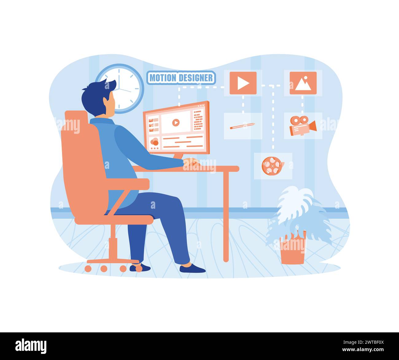 Estudio de trabajo dibujo animado Banque d'images vectorielles - Alamy