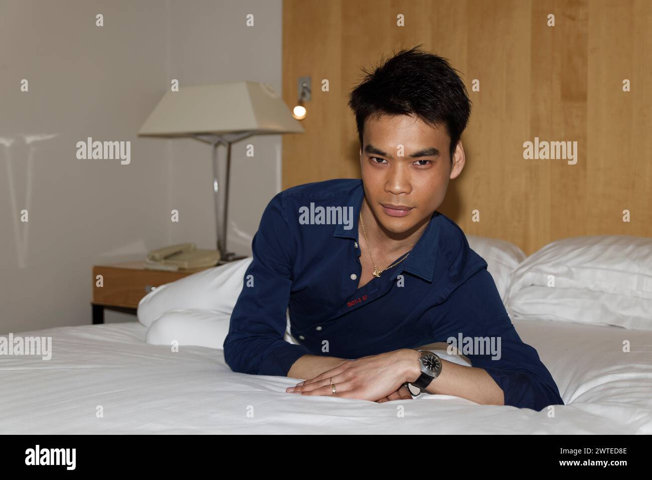 Paris, France. 17 mars 2024, le mannequin et acteur Jeremy Bellet et ...