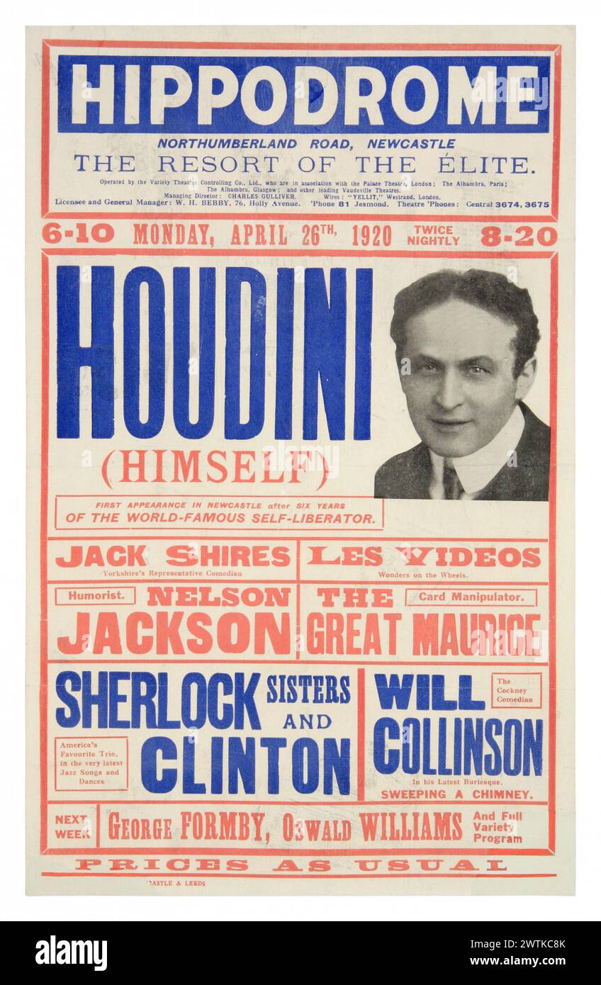 Houdini poster Banque d'images détourées - Alamy