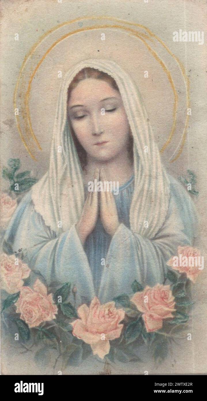 Ancienne carte sainte colorée Madonna, St Mary, Maria, Samaria Zell ...