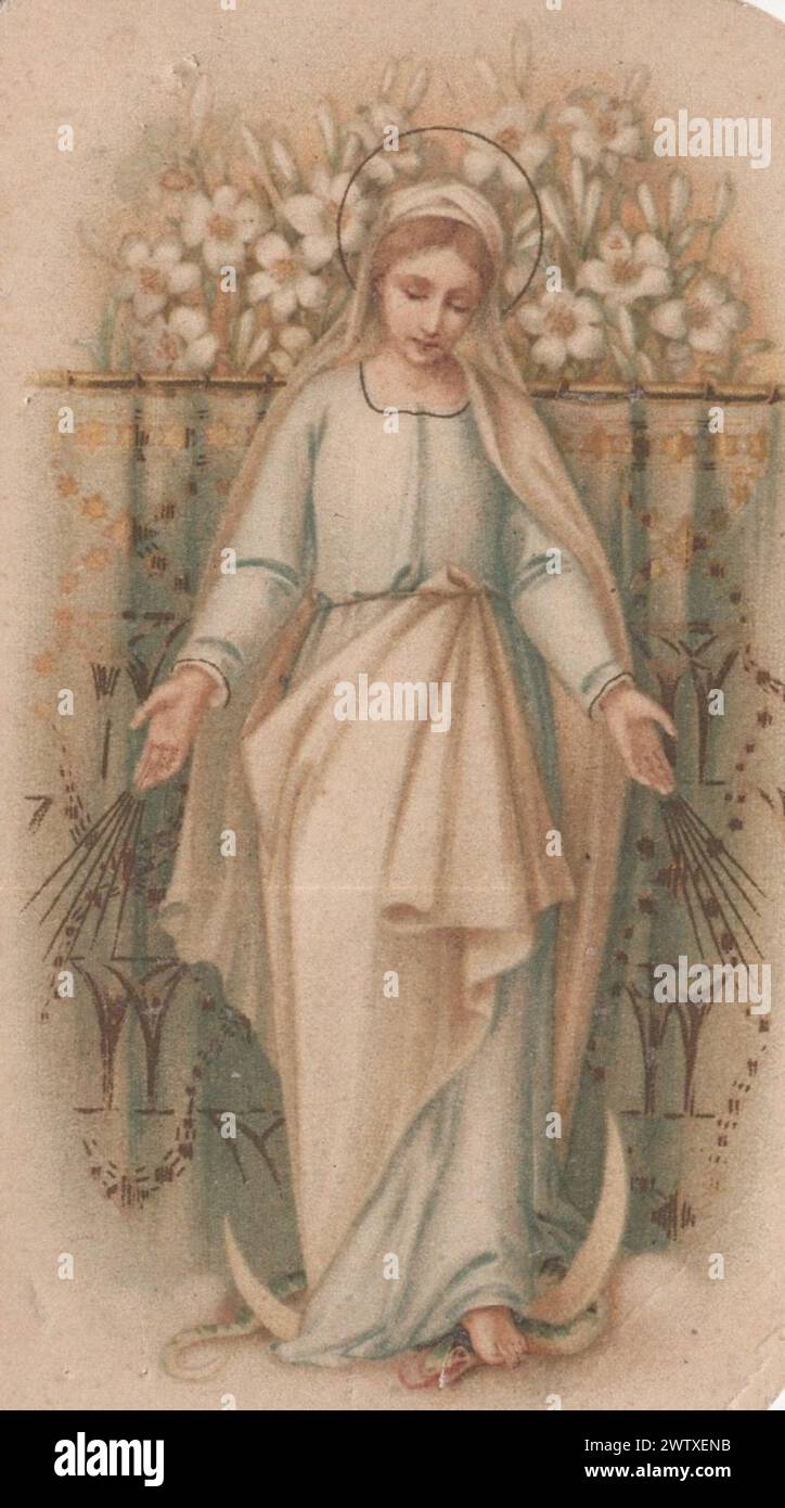 Ancienne carte sainte colorée Madonna, St Mary, Maria, Samaria Zell ...