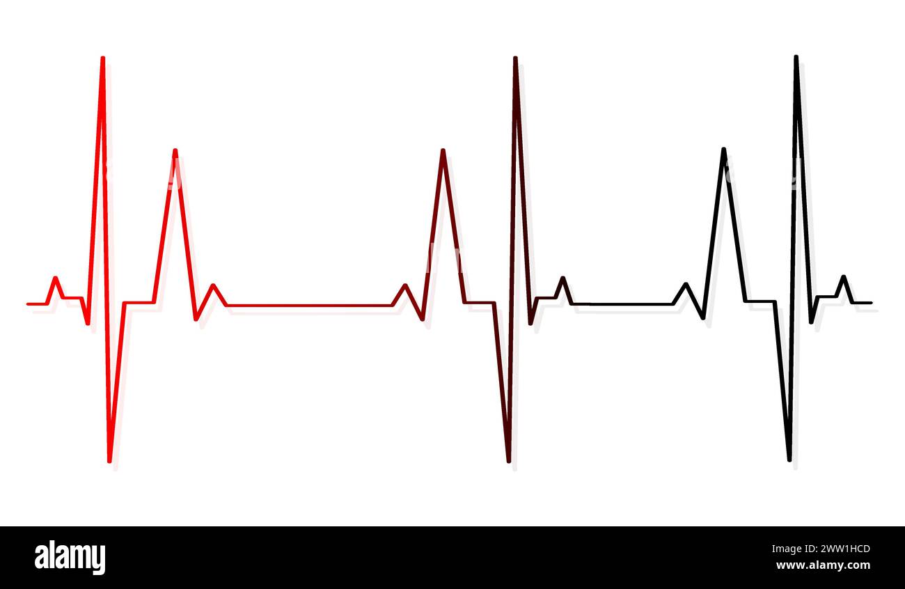 Symbole de l'icône de la ligne de battement cardiaque ECG, signe du ...