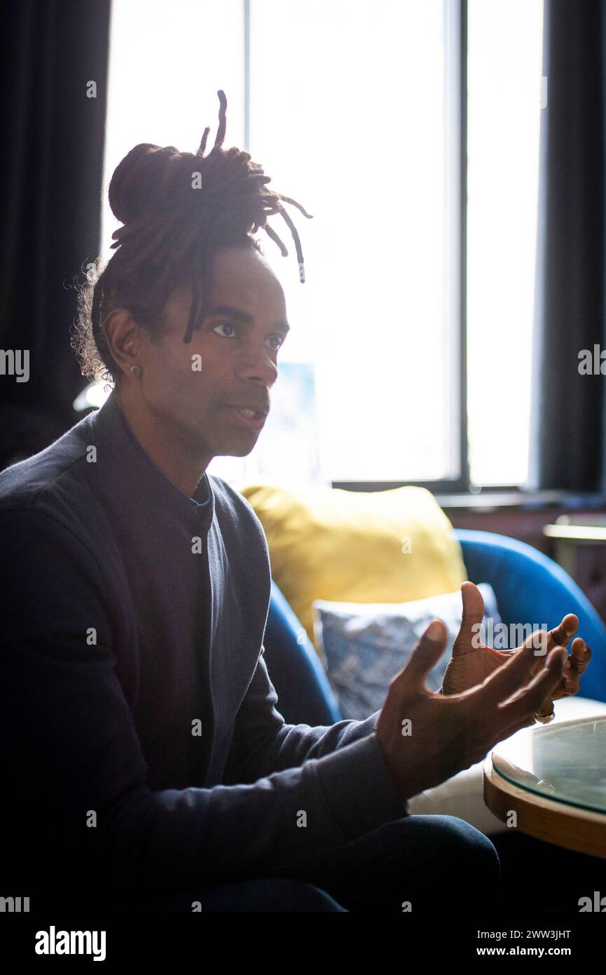 Actor Fab Morvan during an interview for Europa Press, at the Hotel ...