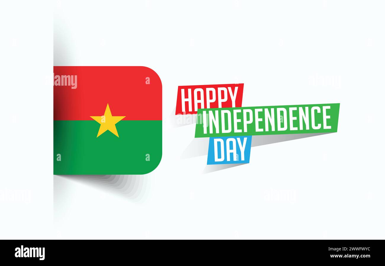 Bonne fête de l'indépendance du Burkina Faso illustration vectorielle ...
