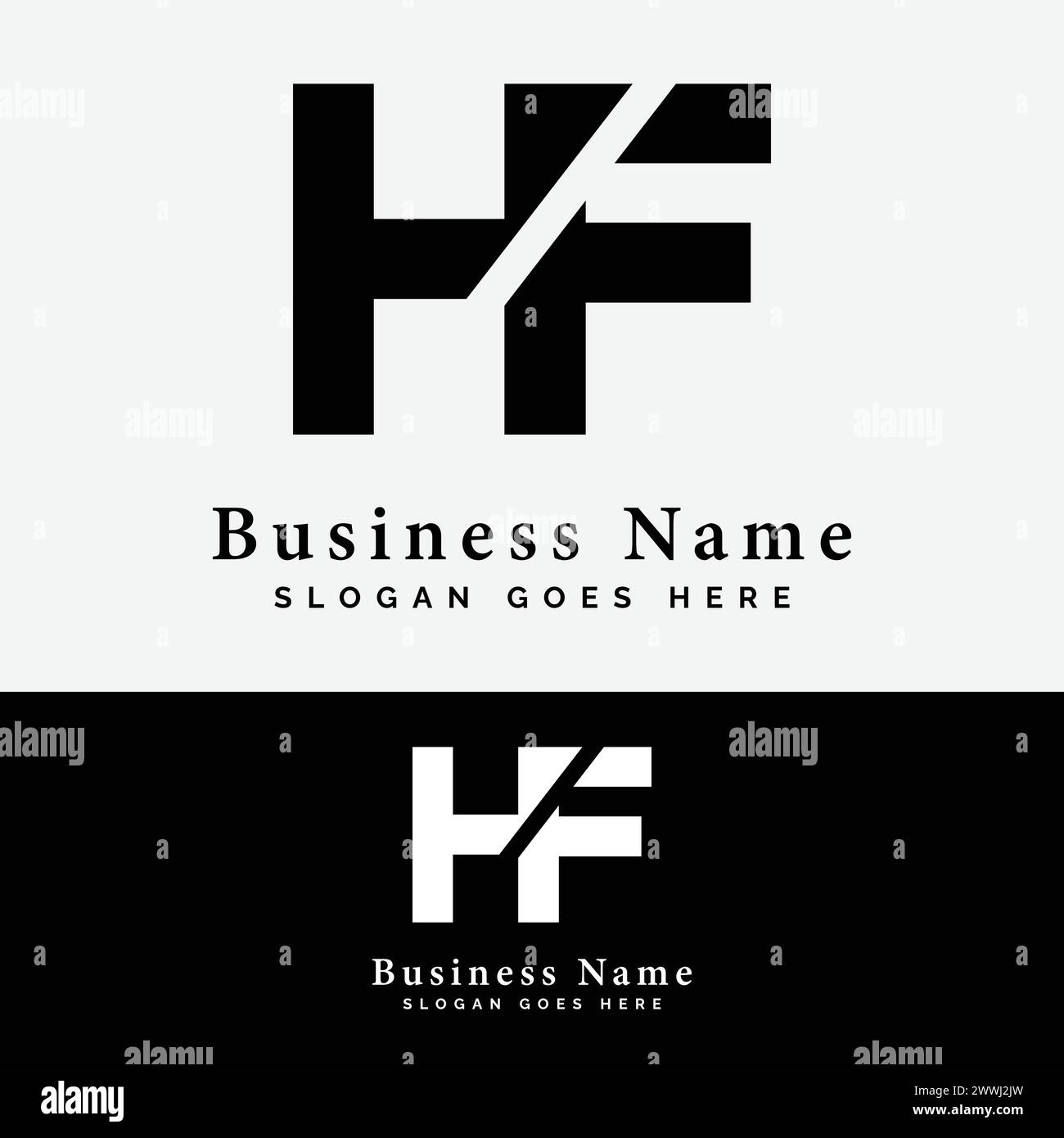 Logo de lettre hf Banque d'images noir et blanc - Alamy