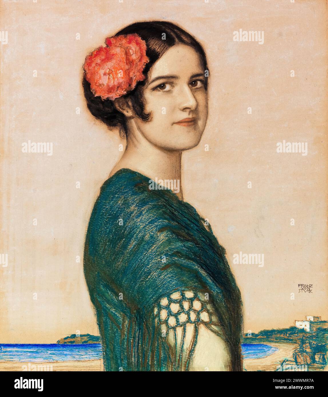 La fille de l’artiste, Mary Stuck (1896-1961) en robe espagnole ...