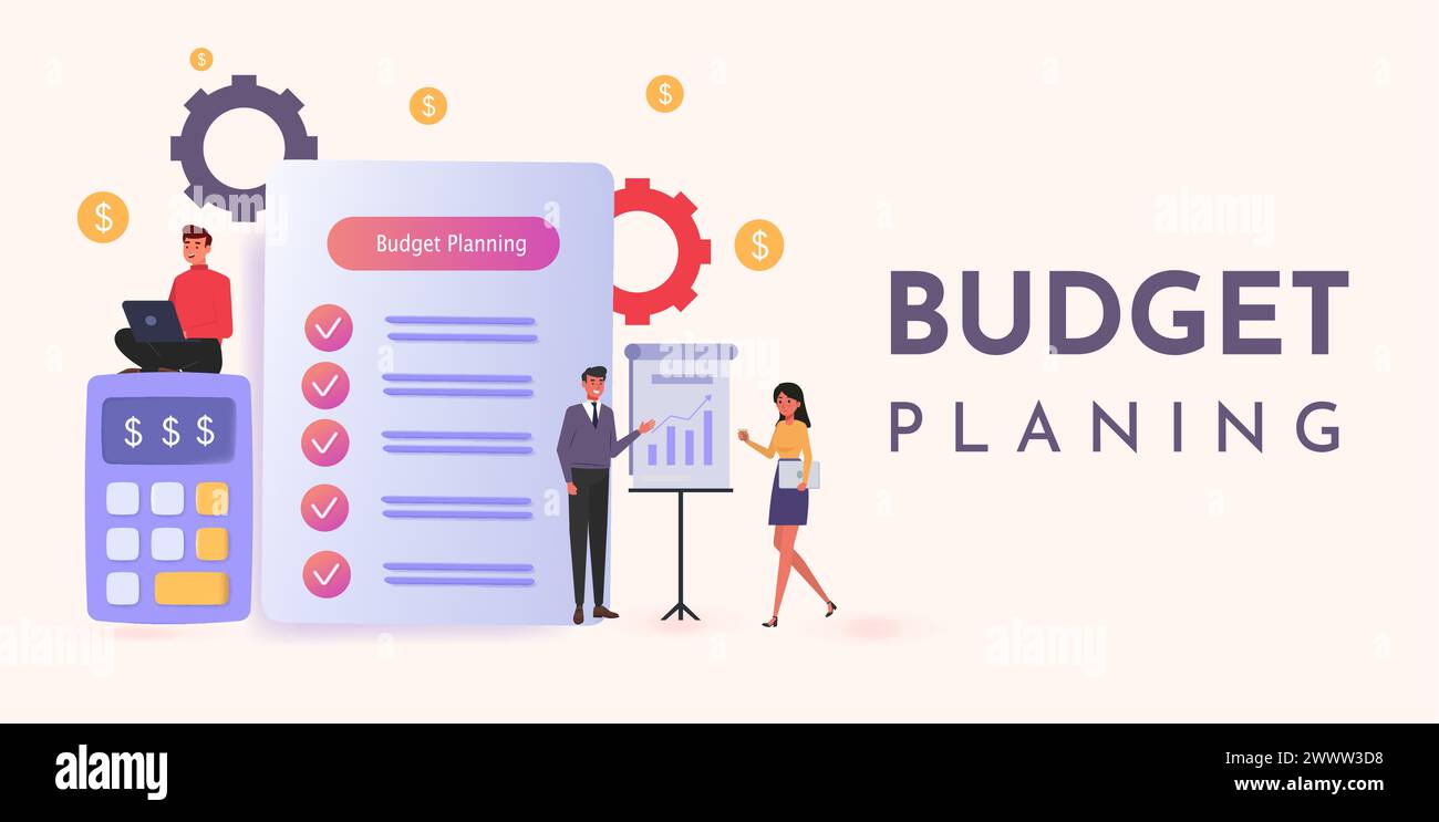 Calculateur de budget Banque d'images vectorielles - Alamy
