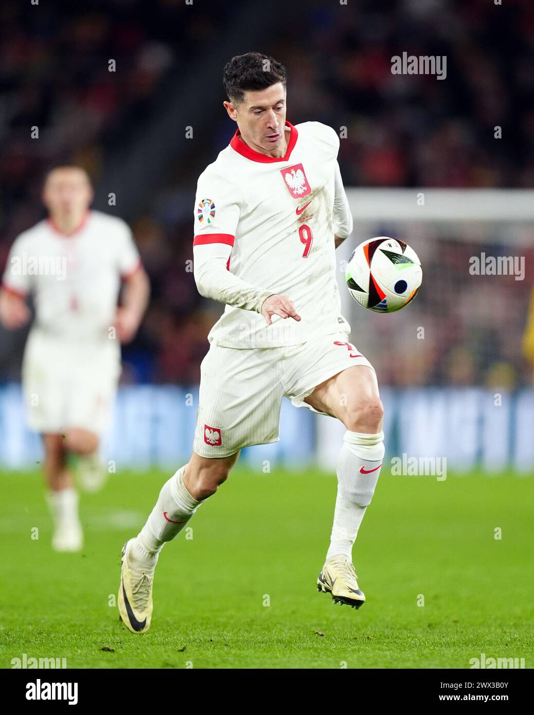 Le Polonais Robert Lewandowski lors de la finale des éliminatoires ...