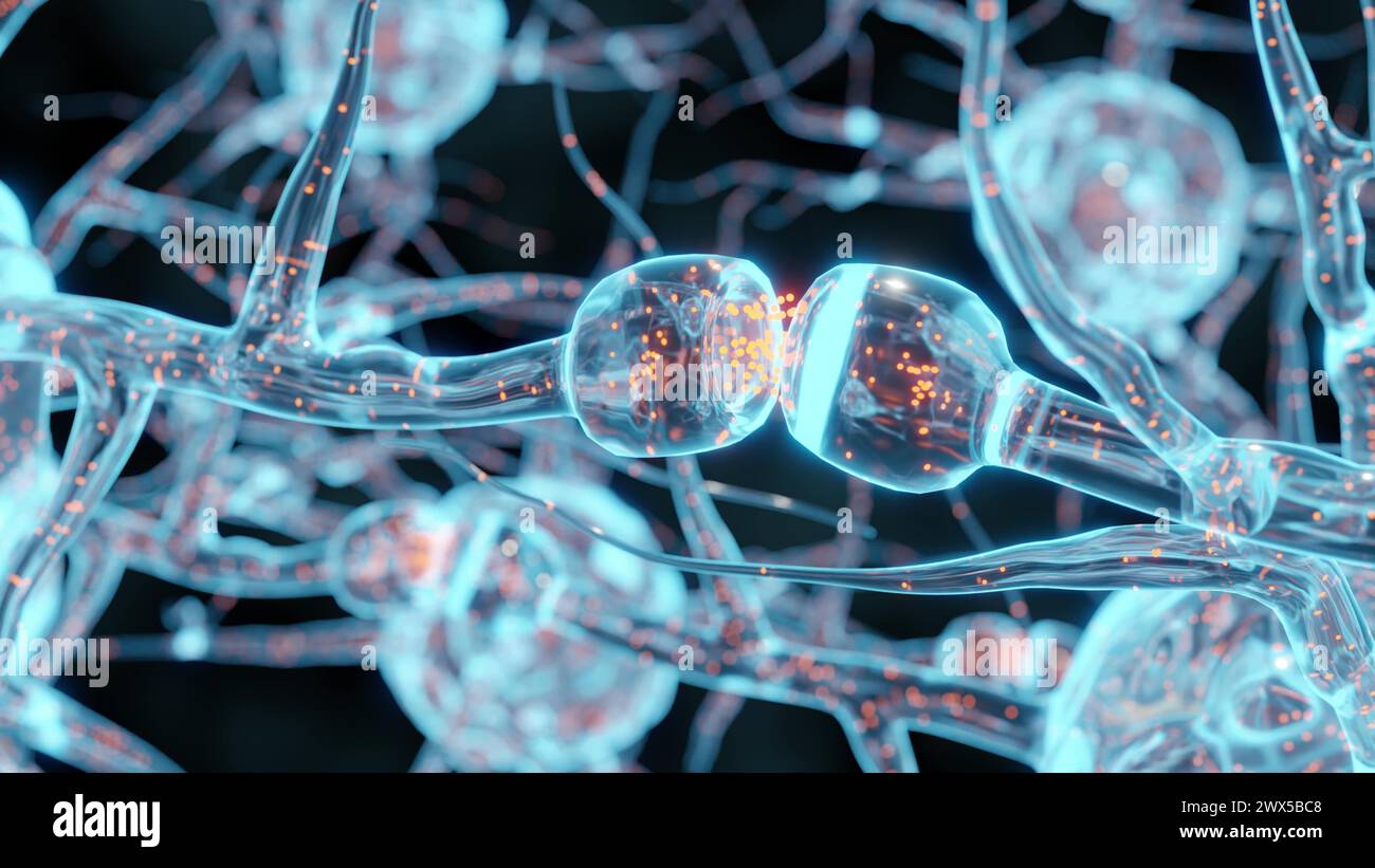 le rendu 3d du neurone ou de la cellule nerveuse est une cellule ...