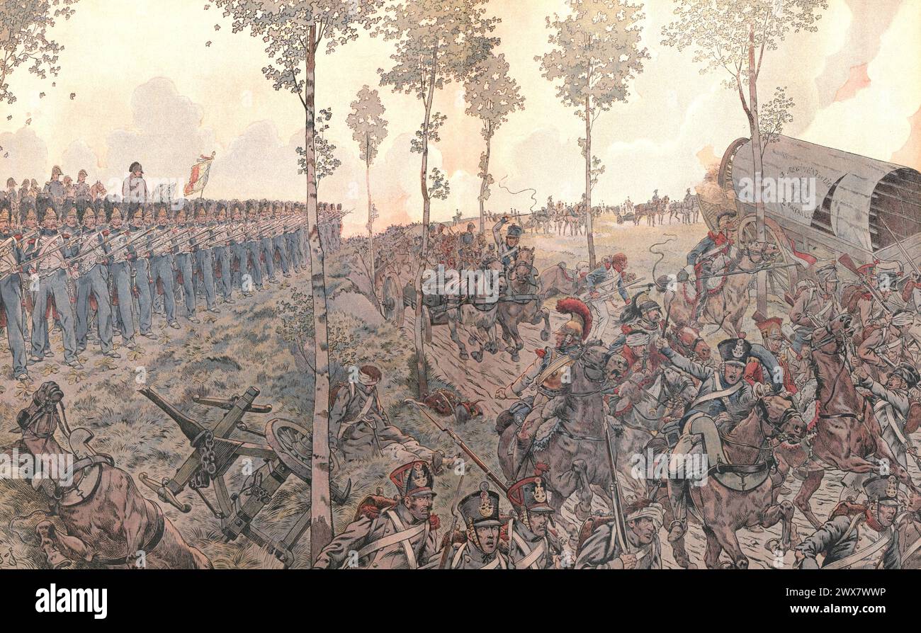 La bataille de Waterloo : Napoléon Ier, impassible, voit ses soldats ...