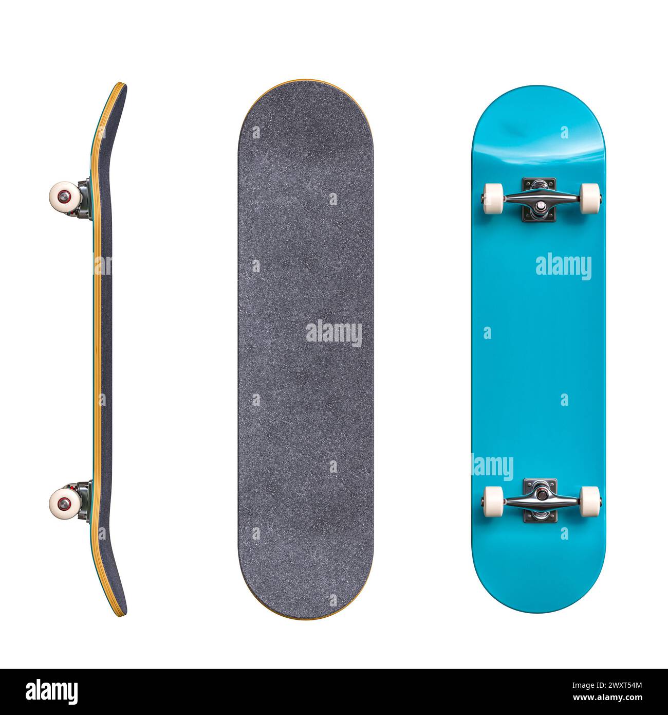 Skateboard on white background side view Banque de photographies et d ...