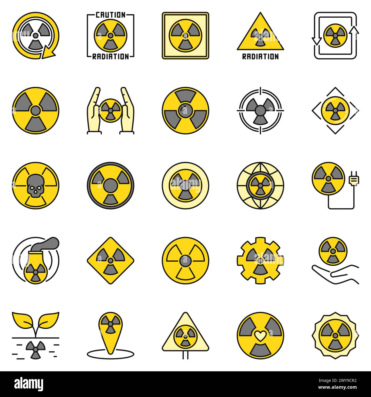Radiation warning symbols Banque d'images vectorielles - Alamy