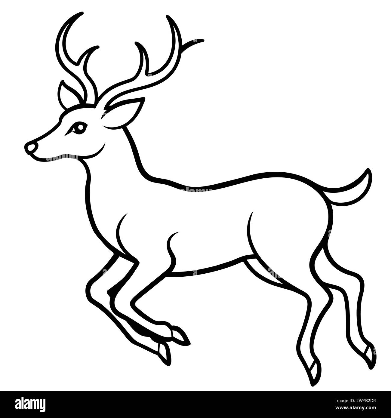 Dessin au trait de cerf Banque d'images vectorielles - Alamy
