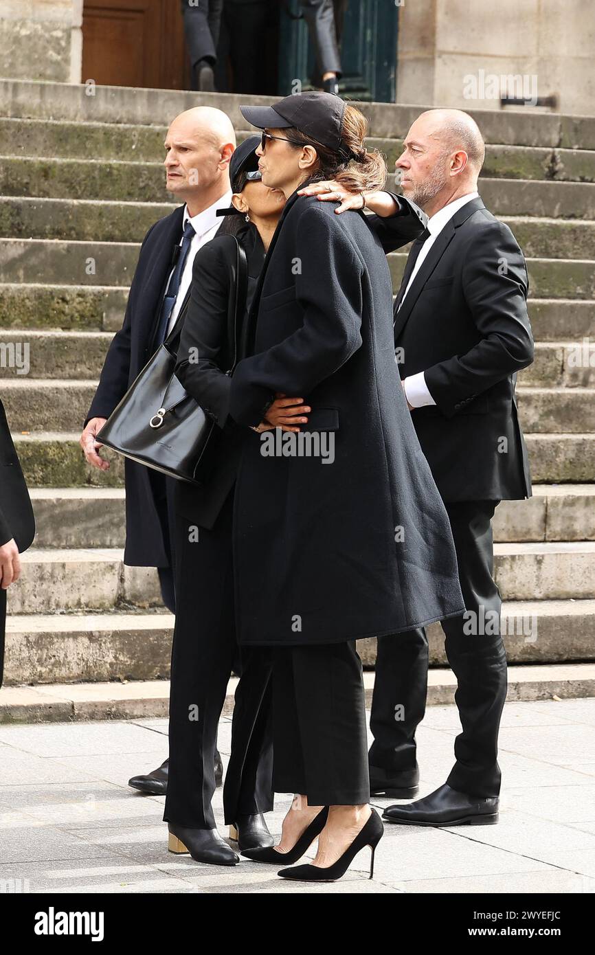 Paris, France. 06 avril 2024. Maiwenn arrive à la cérémonie funèbre de ...