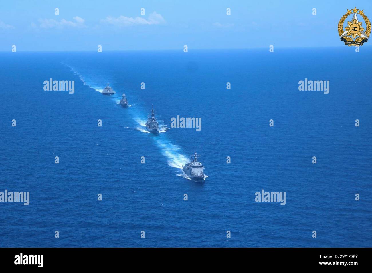 This photo provided by the Armed Forces of the Philippines, shows, from ...