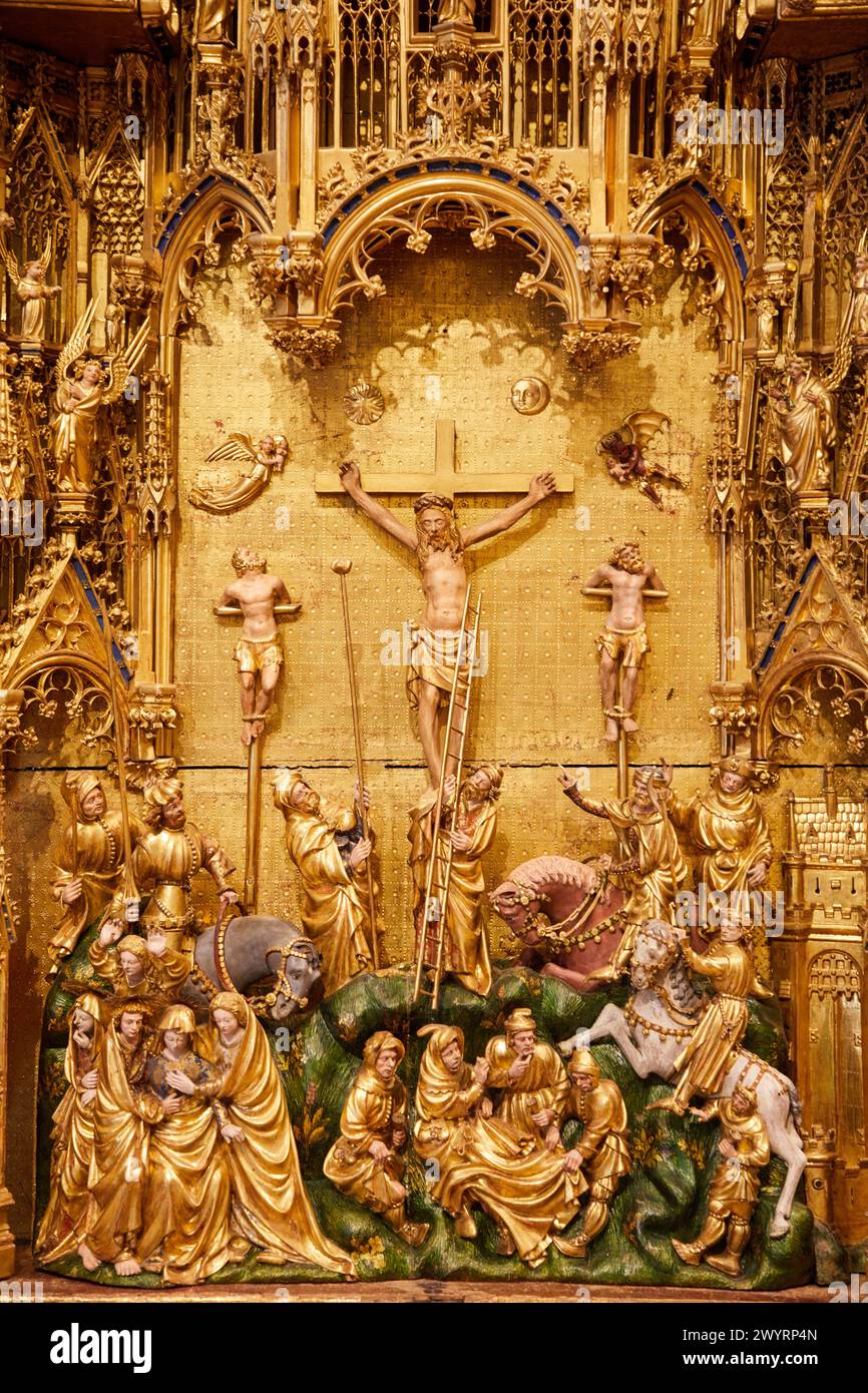 Retable de la Crucifixion, salle des retables de la chartreuse de Champmol, Jacques de Baerze et ...