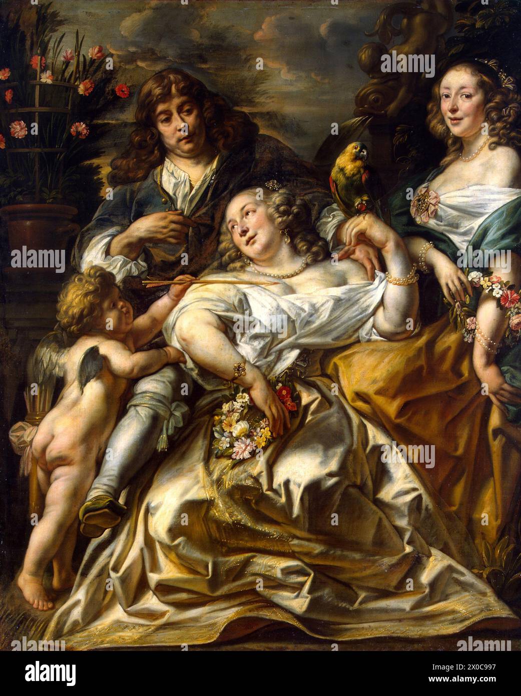 Portrait de famille allégorique (c. 1650) de Jacob Jordaens. Huile sur ...