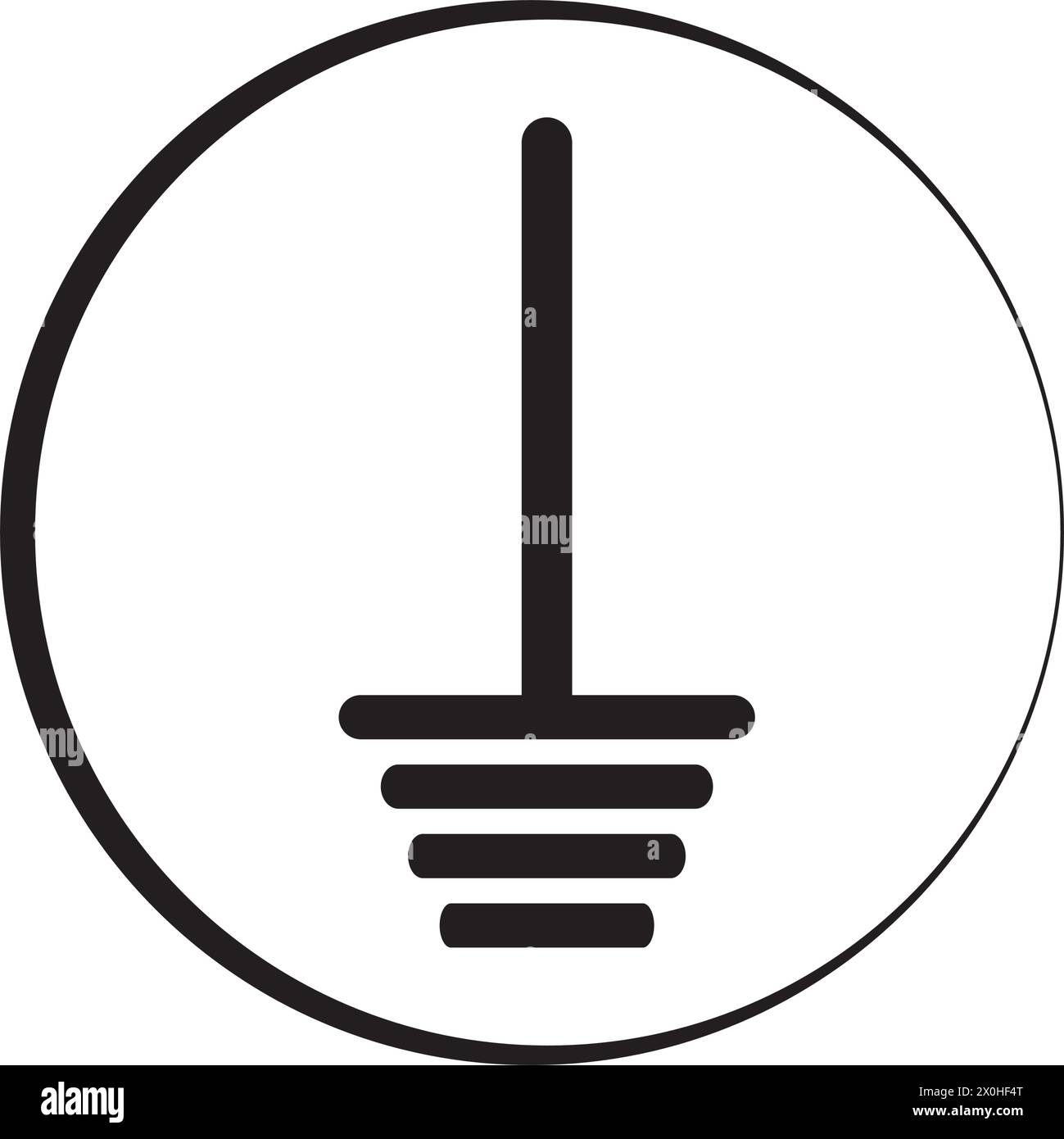 Icône de masse. Symbole de la foudre de mise à la terre ou du courant ...