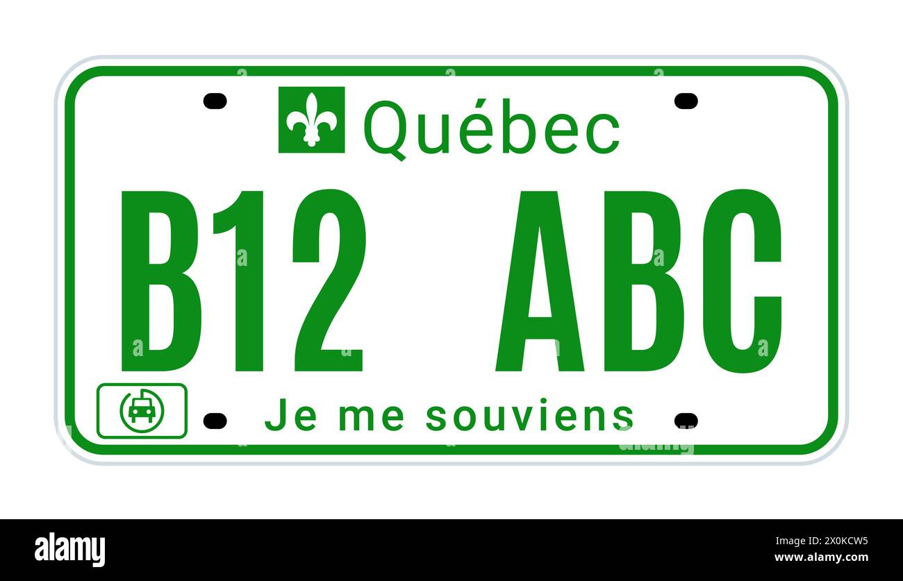 Plaque d'immatriculation québec Banque d'images vectorielles - Alamy
