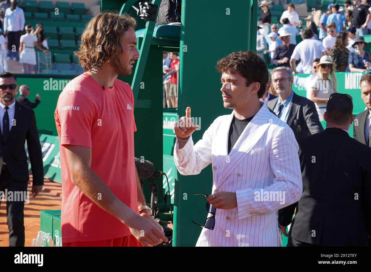 MONTE-CARLO, MONACO - 14 AVRIL : Stefanos Tsitsipas (Grece) et Charles ...