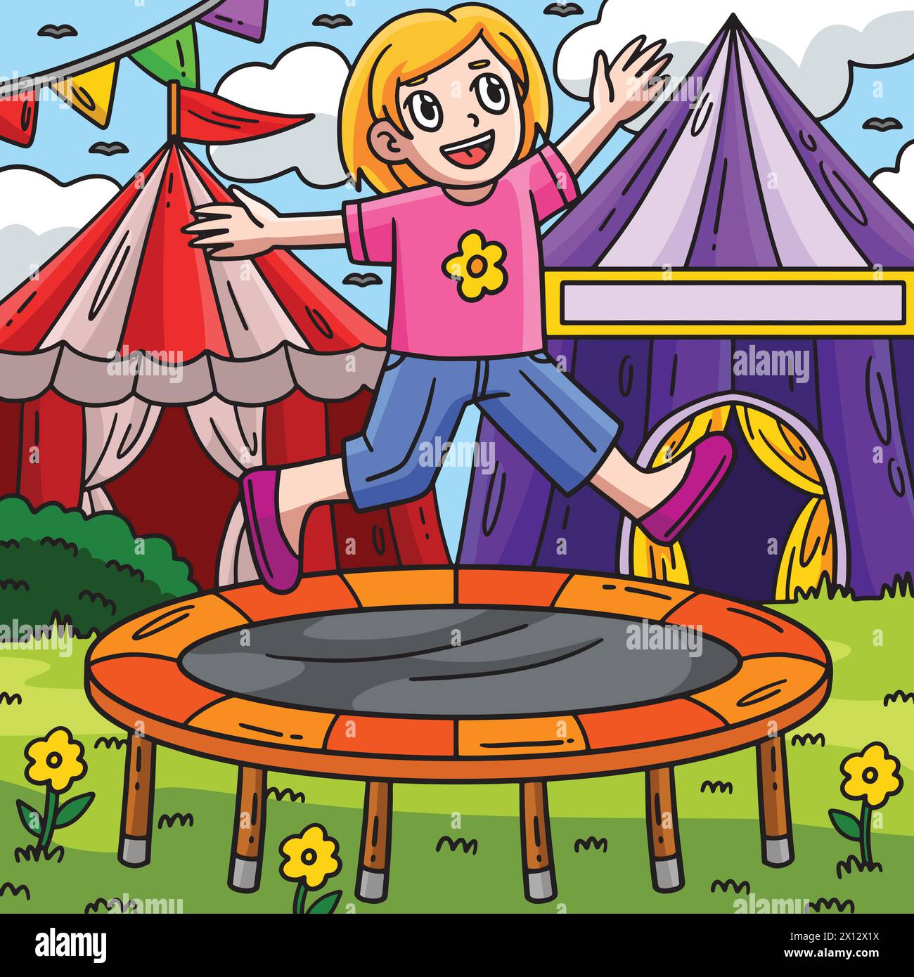 Trampoline de cirque Banque d'images vectorielles - Alamy