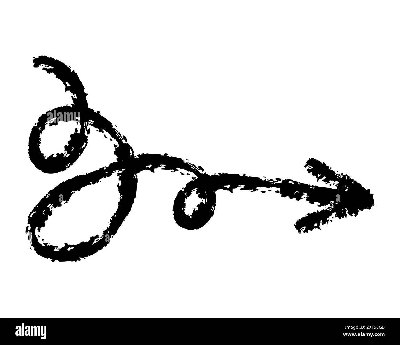 Flèche simple dessinée à la main dessinée avec du crayon de cire, de la ...