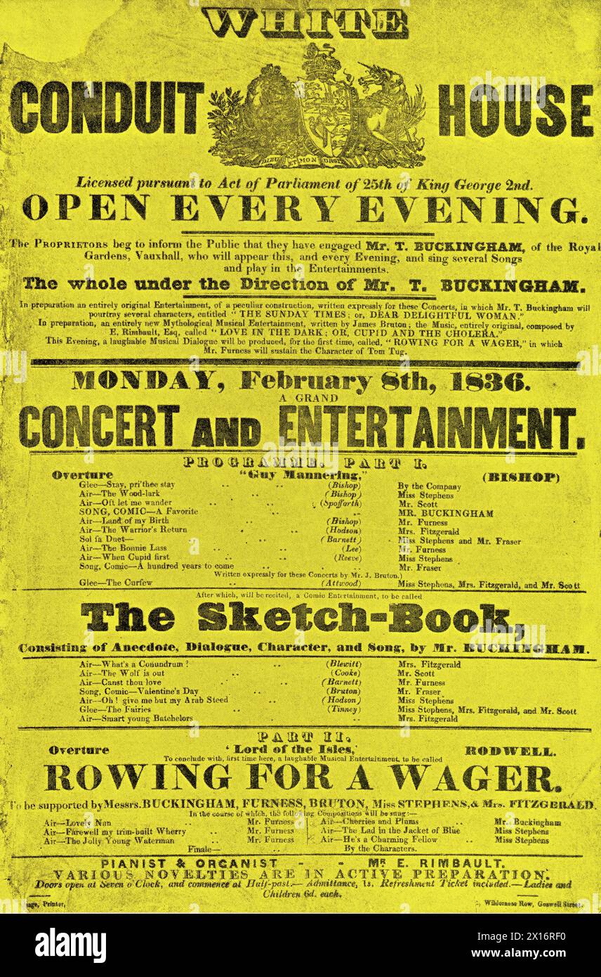 Advertising poster concert 19th century Banque de photographies et d ...
