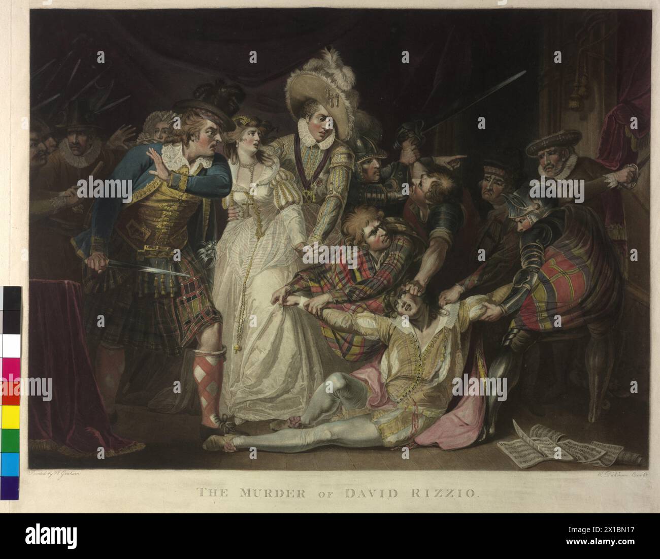L'assassinat de David Rizzio, Édimbourg, château Holyrood, 9,3.1566 ...