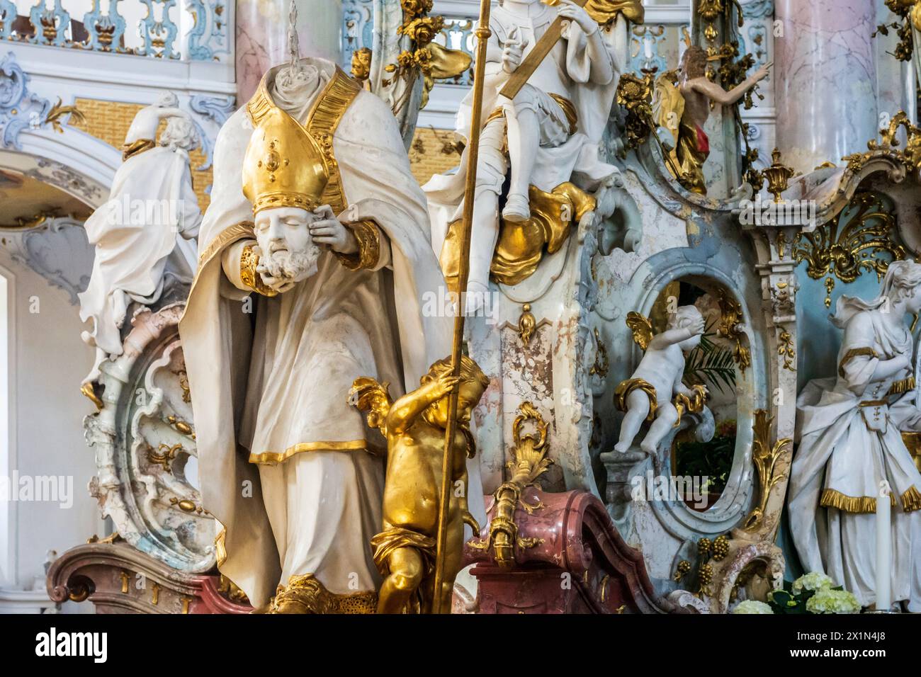 Bad Staffelstein : nef de la Basilique des quatorze Saints Helpers ...