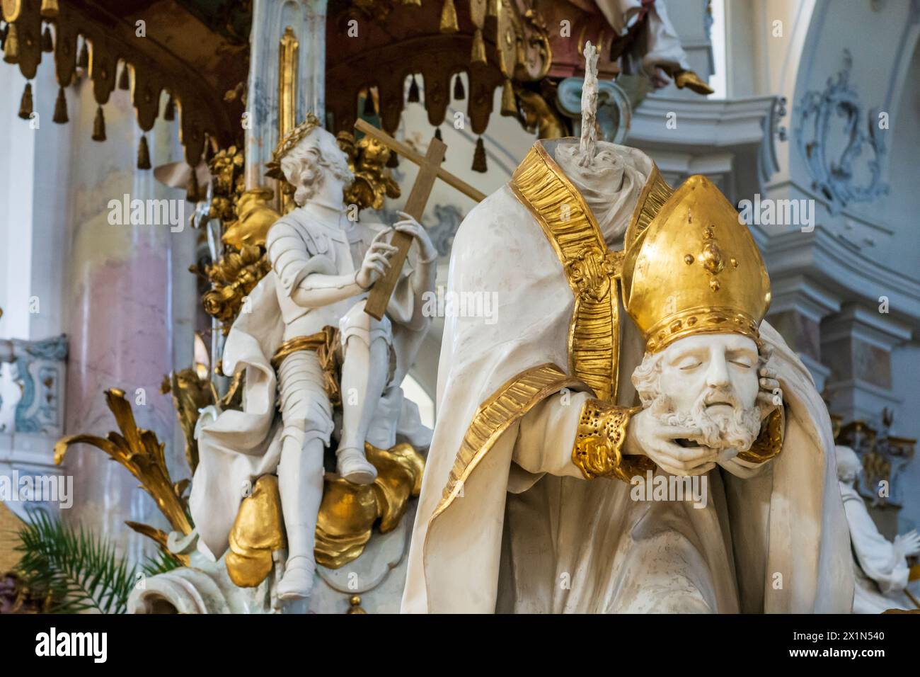 Bad Staffelstein : nef de la Basilique des quatorze Saints Helpers ...