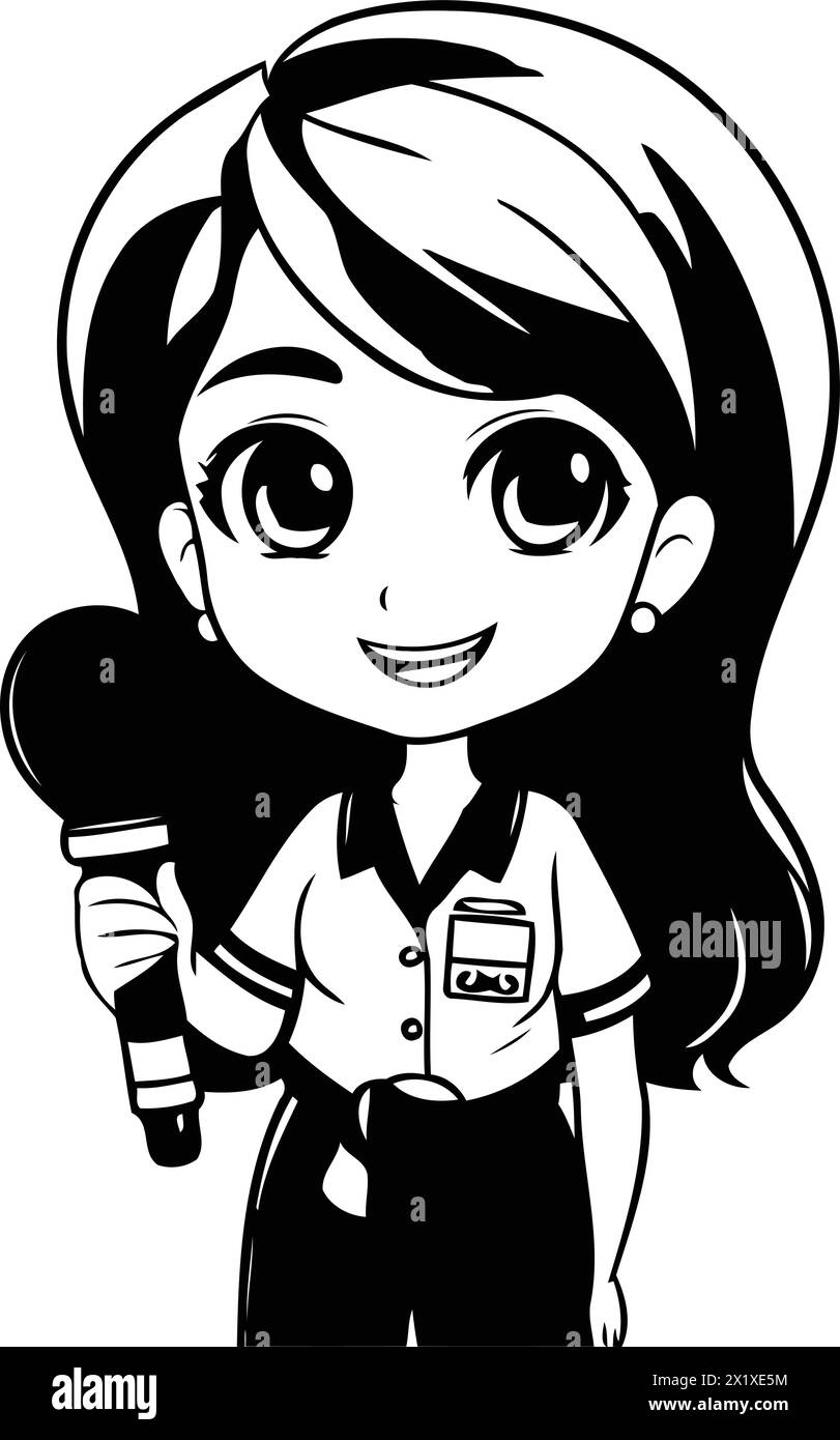 Girl reporter Banque d'images vectorielles - Alamy