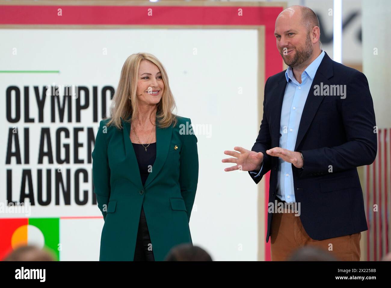 Nadia Comaneci Olympic Gymnastics Champion, speaks with Alain Zobrist ...