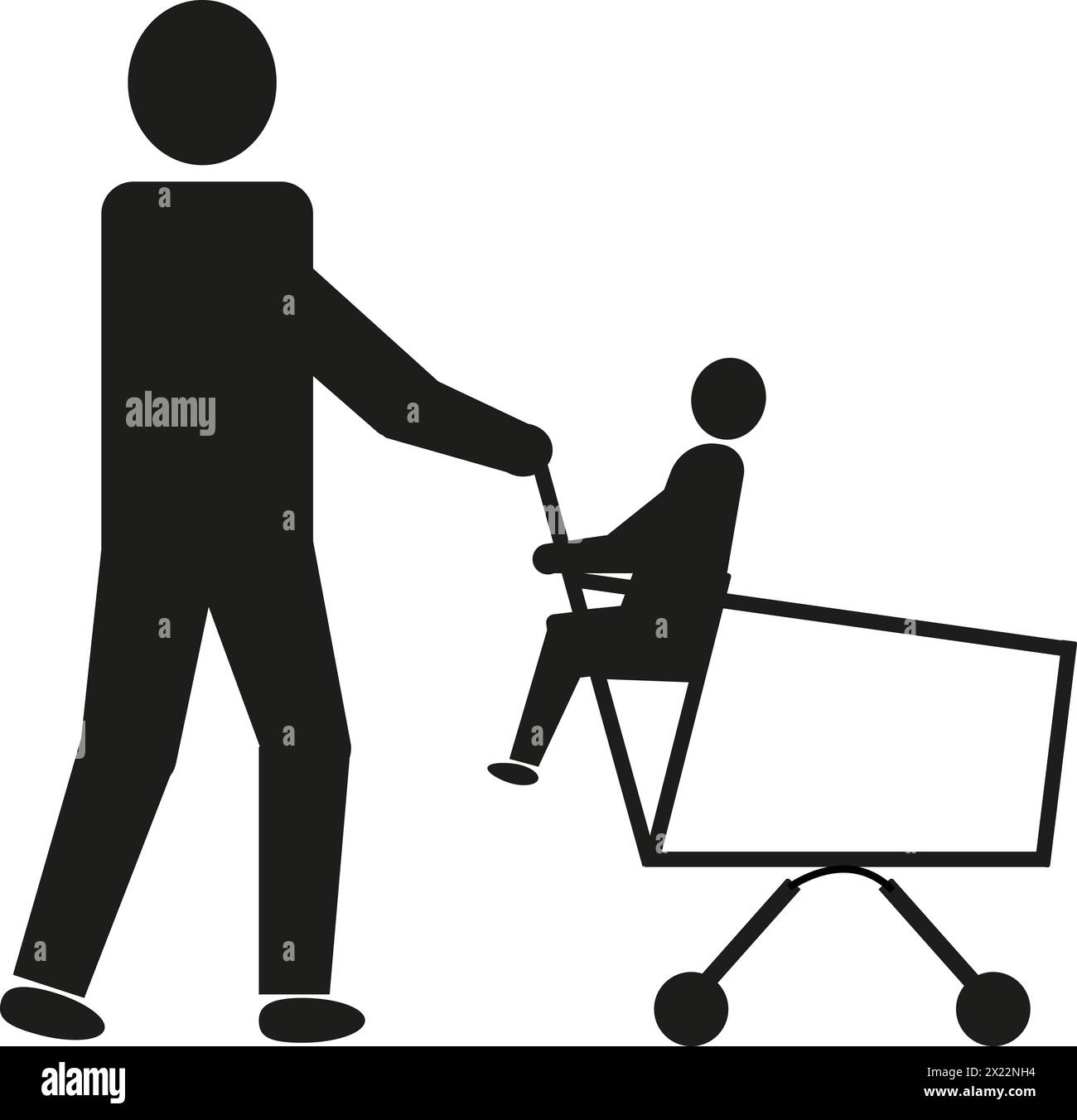 Panneau de silhouettes d'un homme avec un enfant assis indiquant la ...