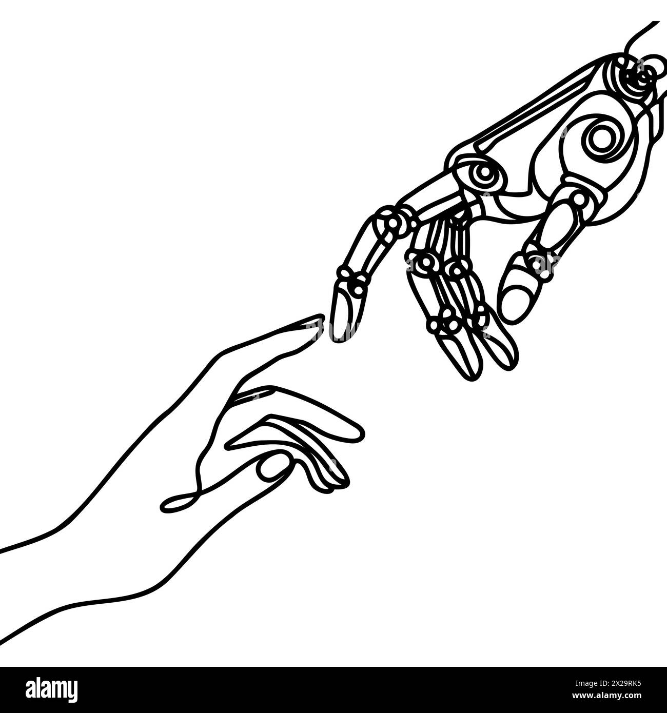 Mains robotiques Banque d'images noir et blanc - Alamy