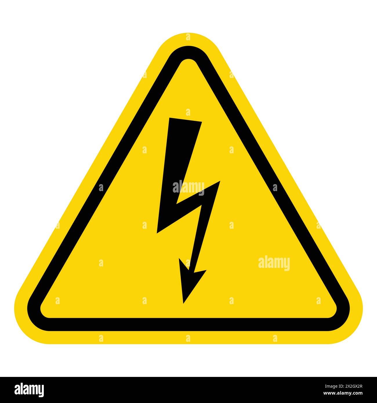 Panneau d'avertissement de haute tension. Icône de tension électrique ...
