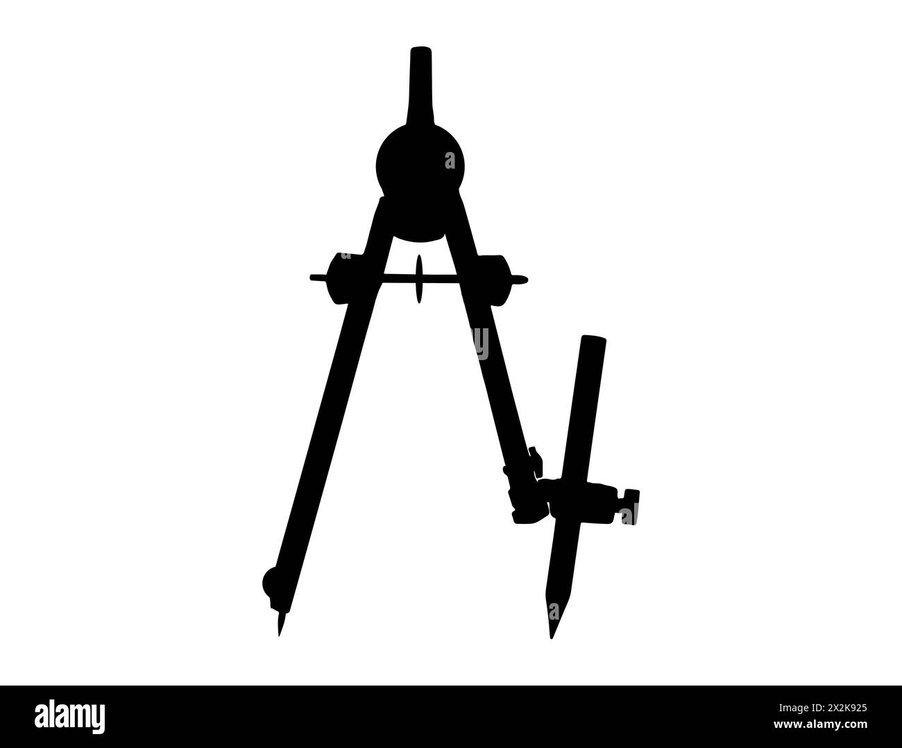 Silhouette De Compas De Dessin Compass Silhouette Vector Stock