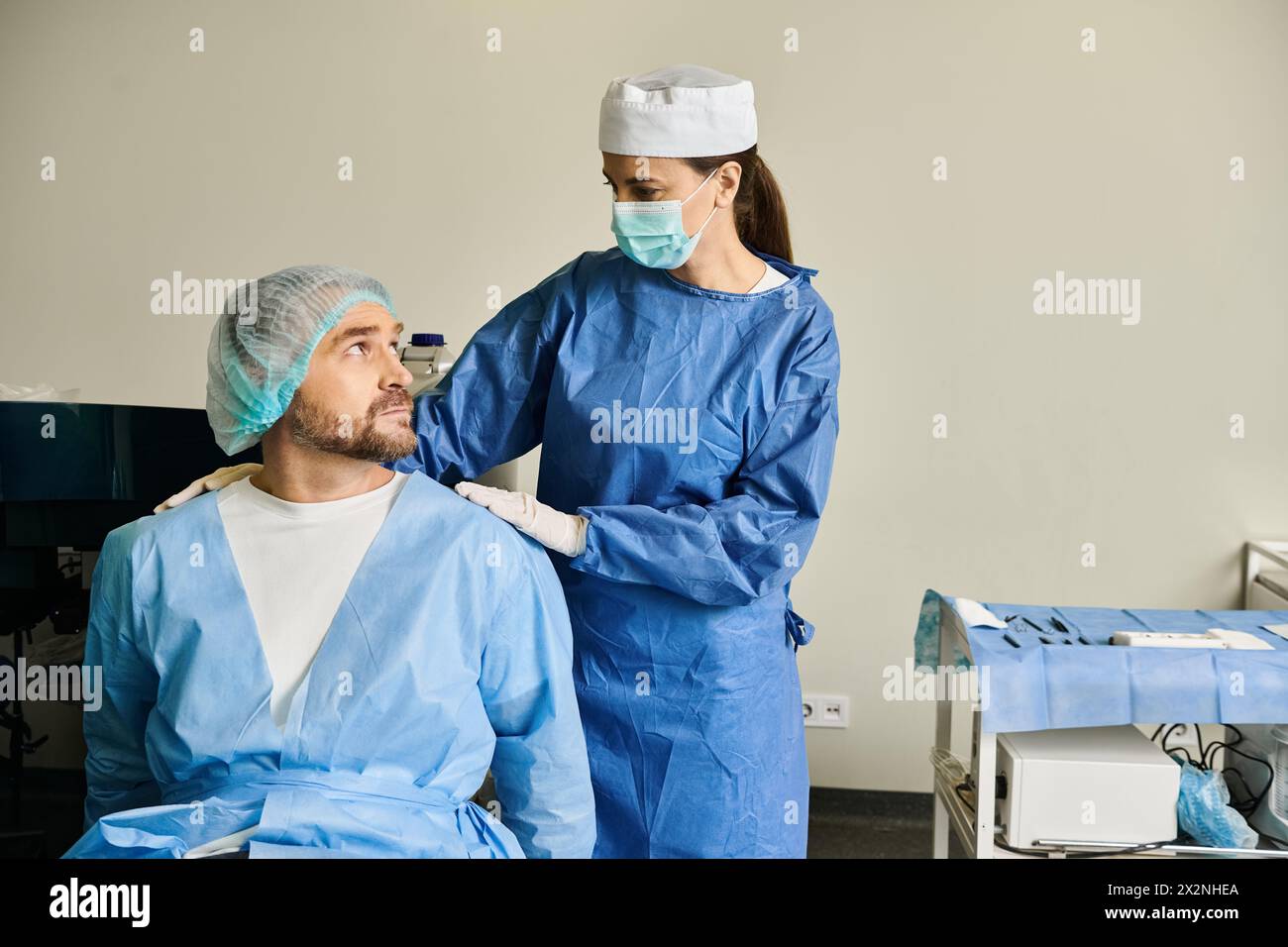 Un homme blessé sur lit d’hôpital Banque de photographies et d’images à ...