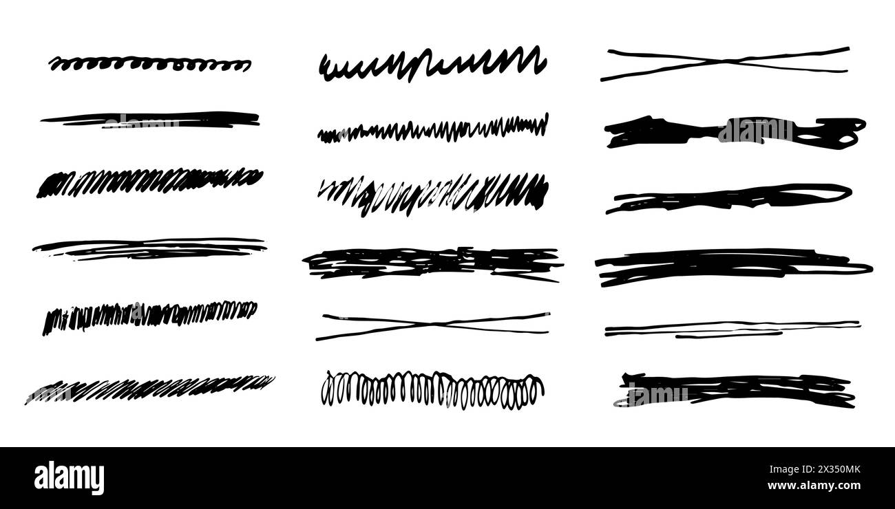 Soulignement définir un contour de pinceau, des lignes de repère courbe ...