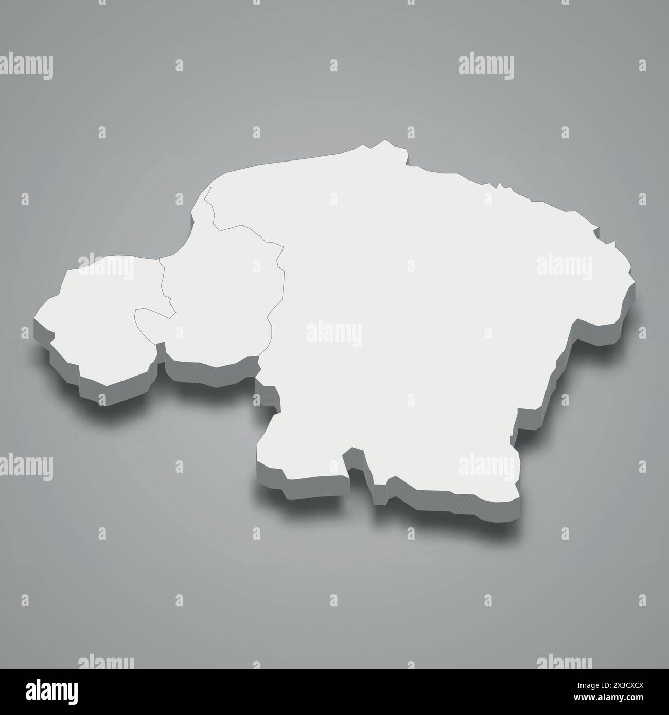Carte isométrique 3d de Kinshasa est une région de la RD Congo ...