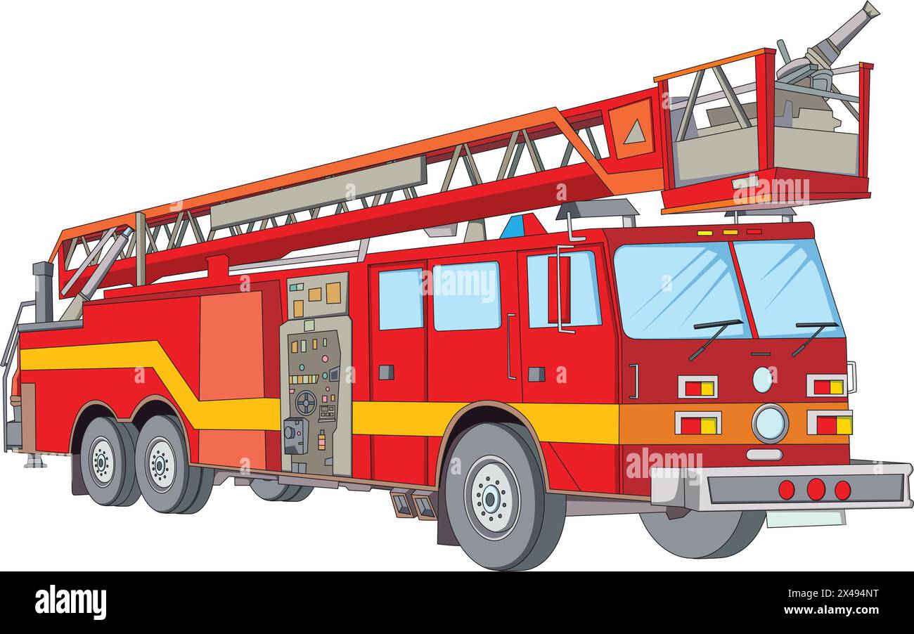 Camion de pompiers rouge Banque d'images vectorielles - Alamy