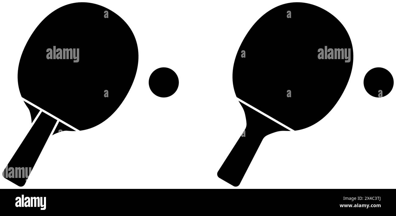 Ping pong line vector logo Banque d'images noir et blanc - Alamy