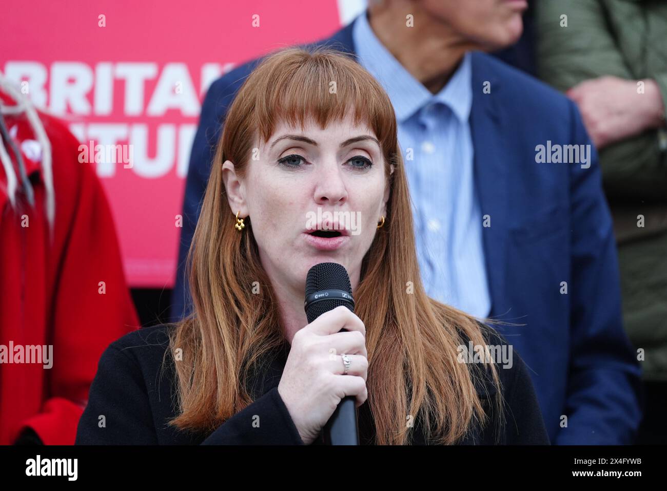Angela Rayner, chef adjointe travailliste, célébrant au Blackpool ...