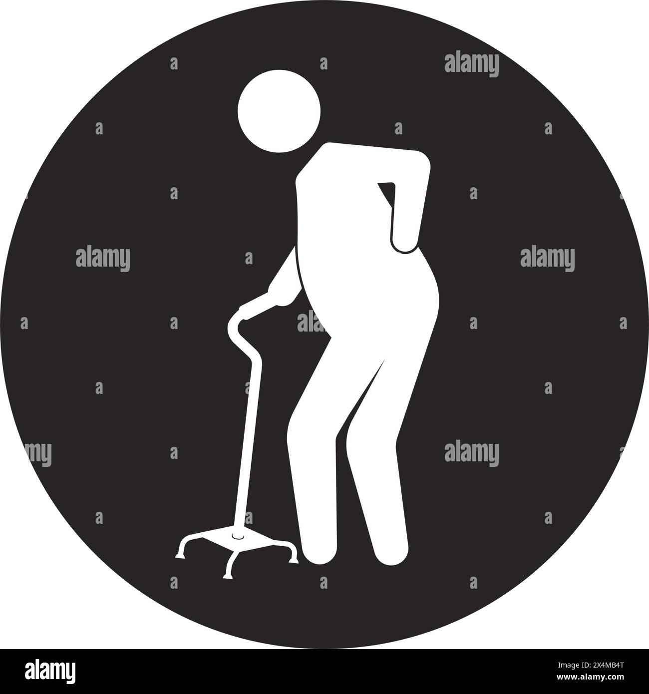 Senior cane cartoon illustration Banque d'images vectorielles - Alamy