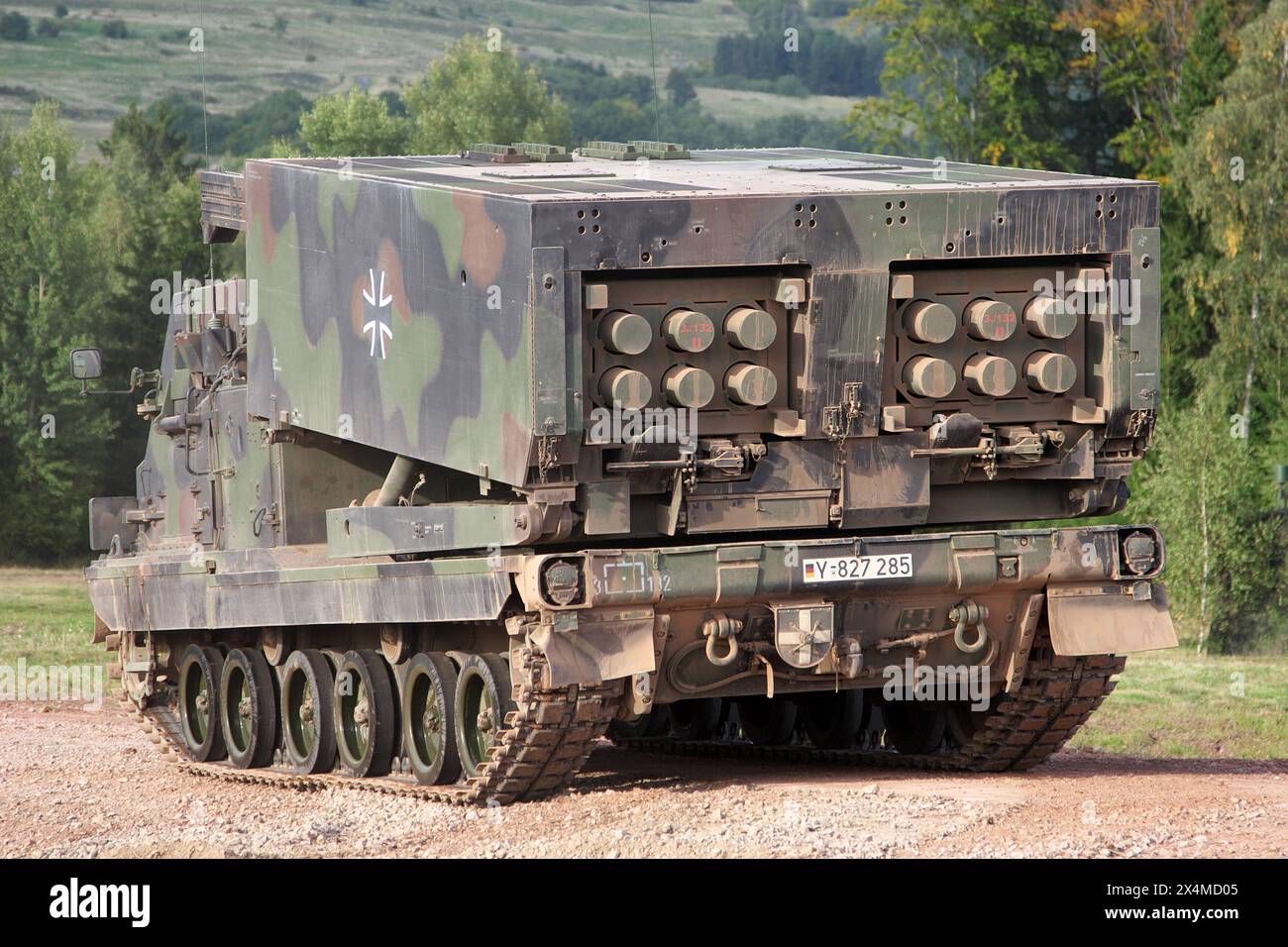 Ein Mehrfachraketenwerfer-Artilleriesystem MARS der Bundeswehr auf ...