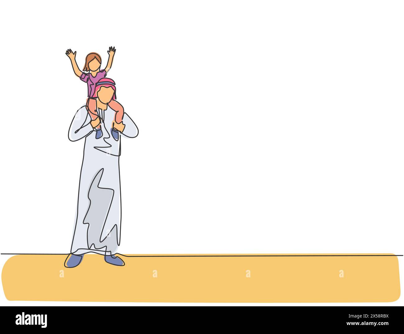 Papa Avec Sa Fille Sur Les Epaule Banque Dimages Vectorielles Alamy