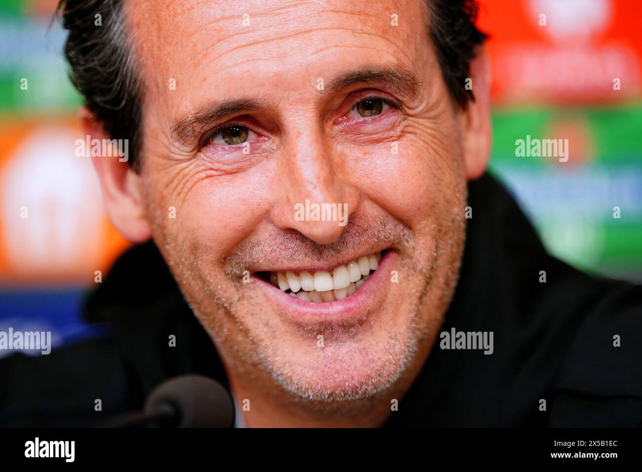 Unai Emery, directeur de la villa Aston, lors d'une conférence de ...