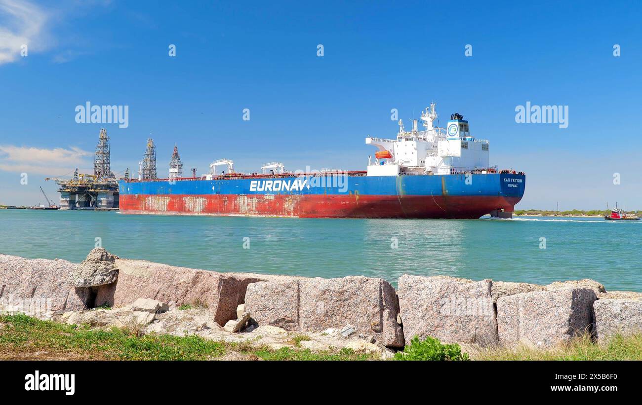 PORT ARANSAS, TX - 28 février 2020 : le Cap GUILLAUME, un pétrolier de ...