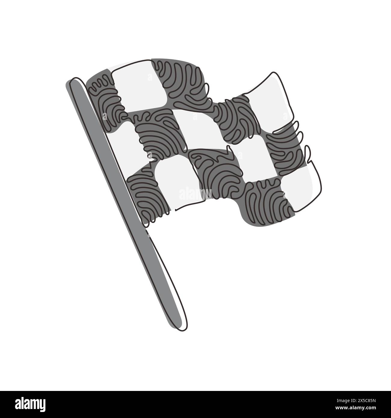 Icône de drapeau de dessin d'une ligne continue. Signe ou symbole de ...