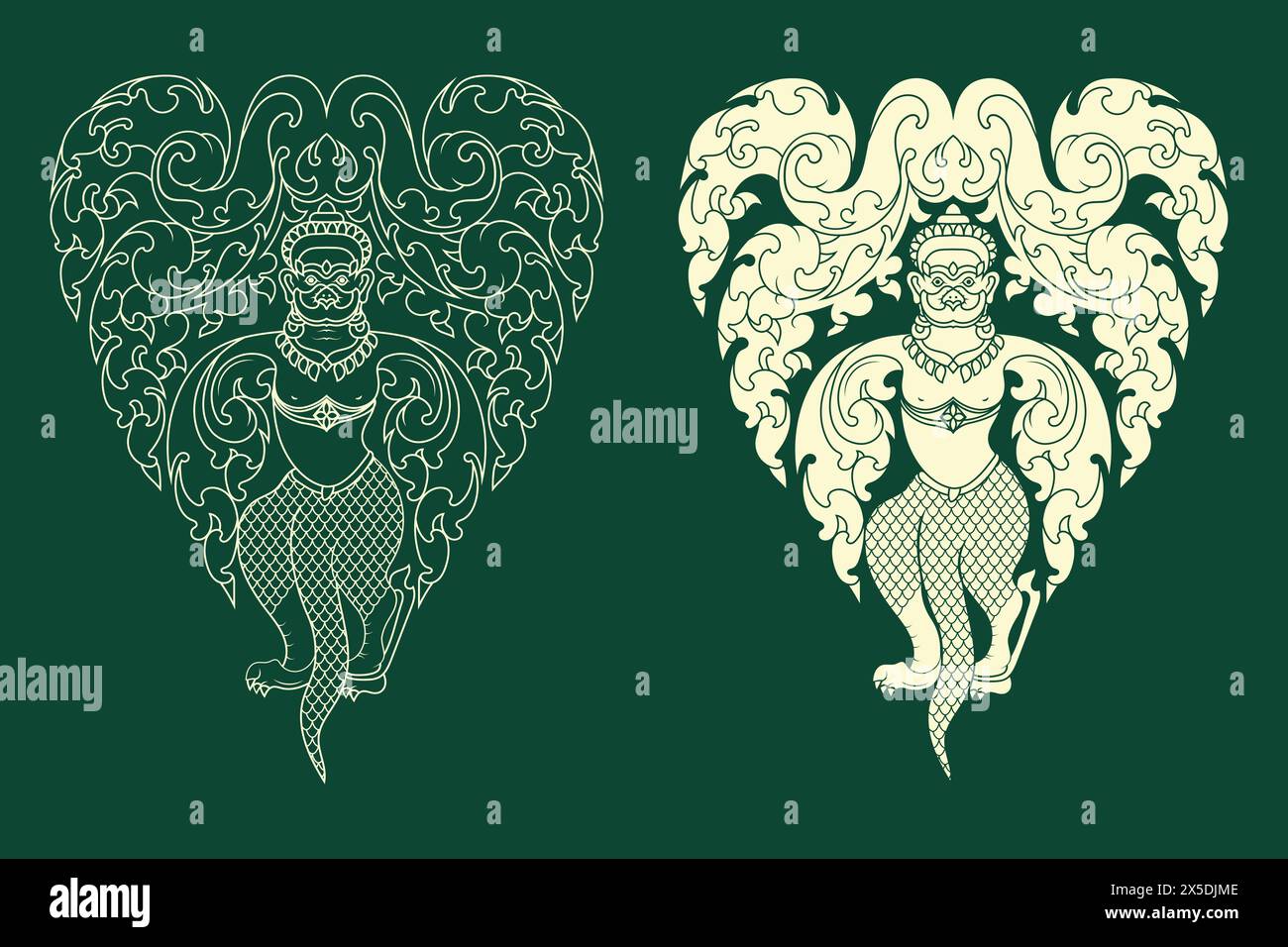 Khmer line art Banque d'images vectorielles - Alamy